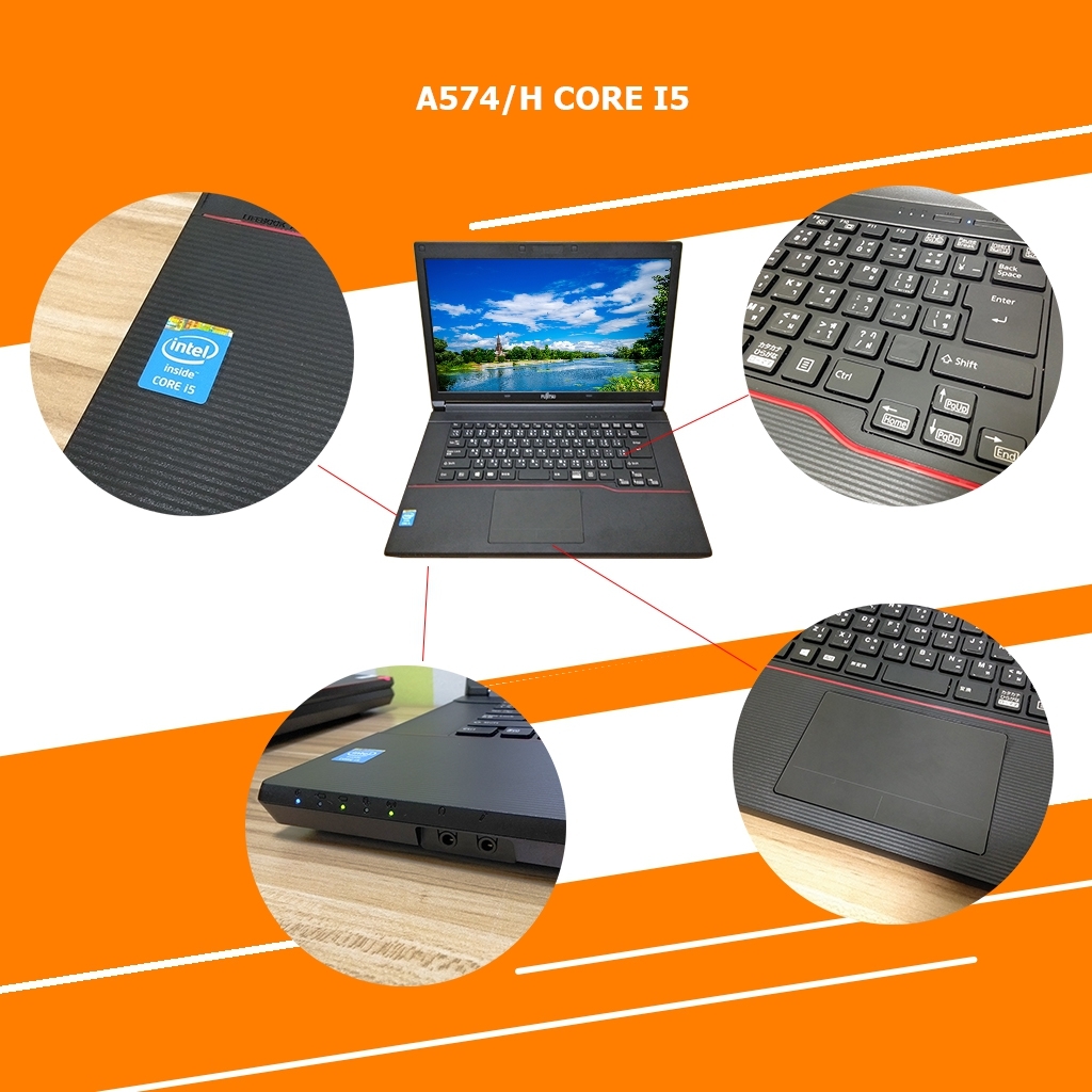 FUJITSU A574 Core i5 gen4 โน๊ตบุ๊คมือสอง เล่นเกมออนไลน์ได้ Notebook ...