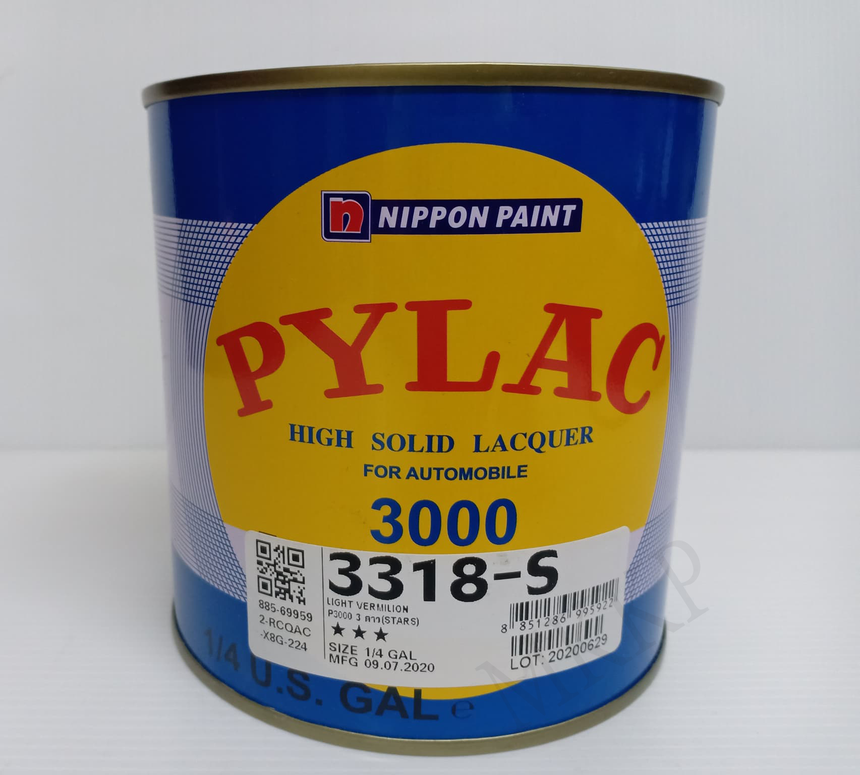 สีพ่นรถยนต์ สีรถยนต์ สีตราผึ้ง สีไพแลค 3000 Pylac NO.3318-S (สีแดงแม่สี ...