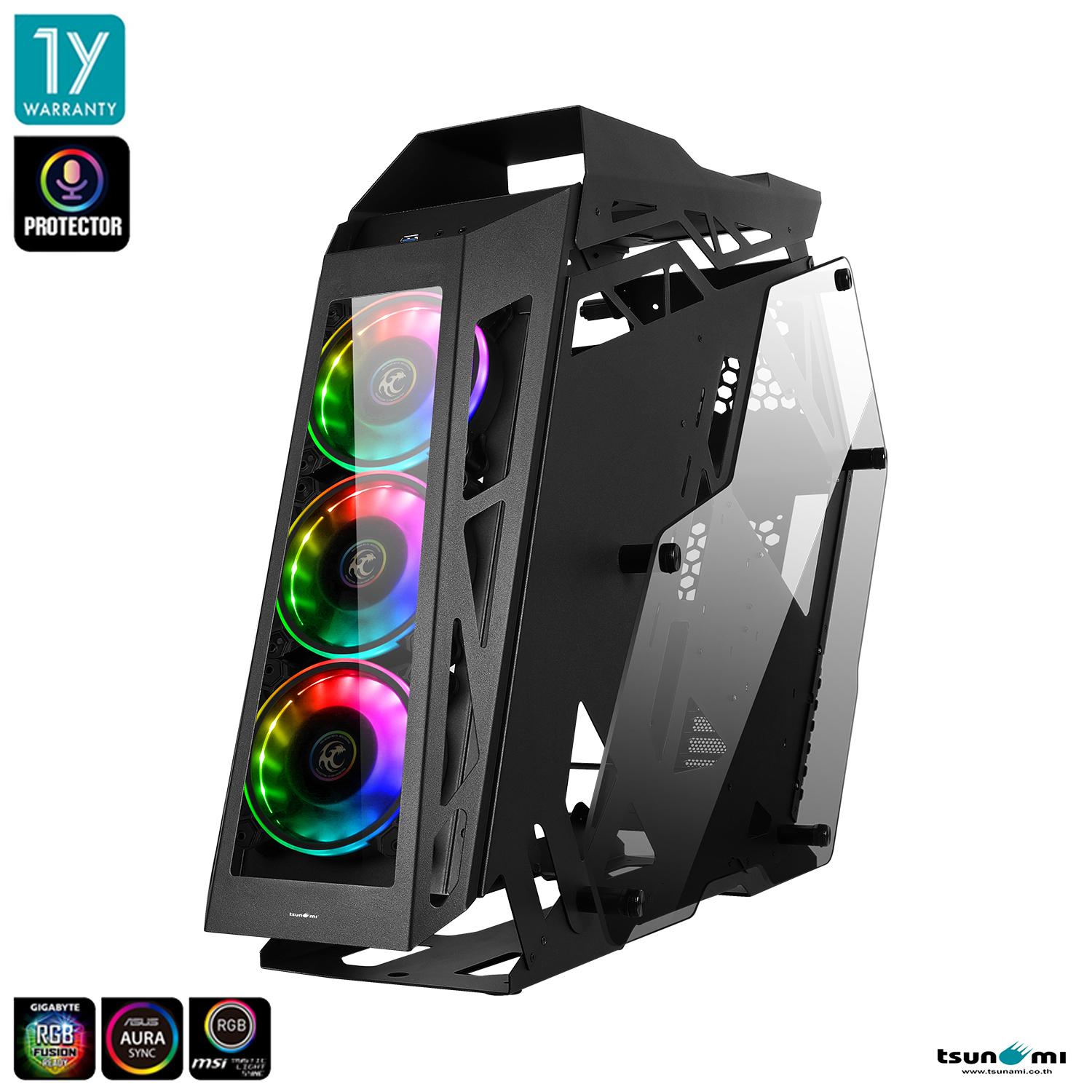เคสคอมพิวเตอร์ Tsunami Protector Titan KK Open Air Surrounded Tempered ...