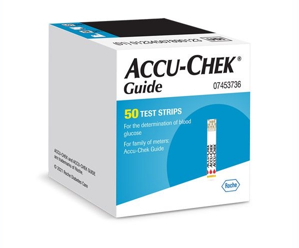 ACCU-CHEK GUIDE TEST STRIPS แอคคิว-เช็ค ไกด์ แผ่นตรวจน้ำตาล (25ชิ้น/50 ...