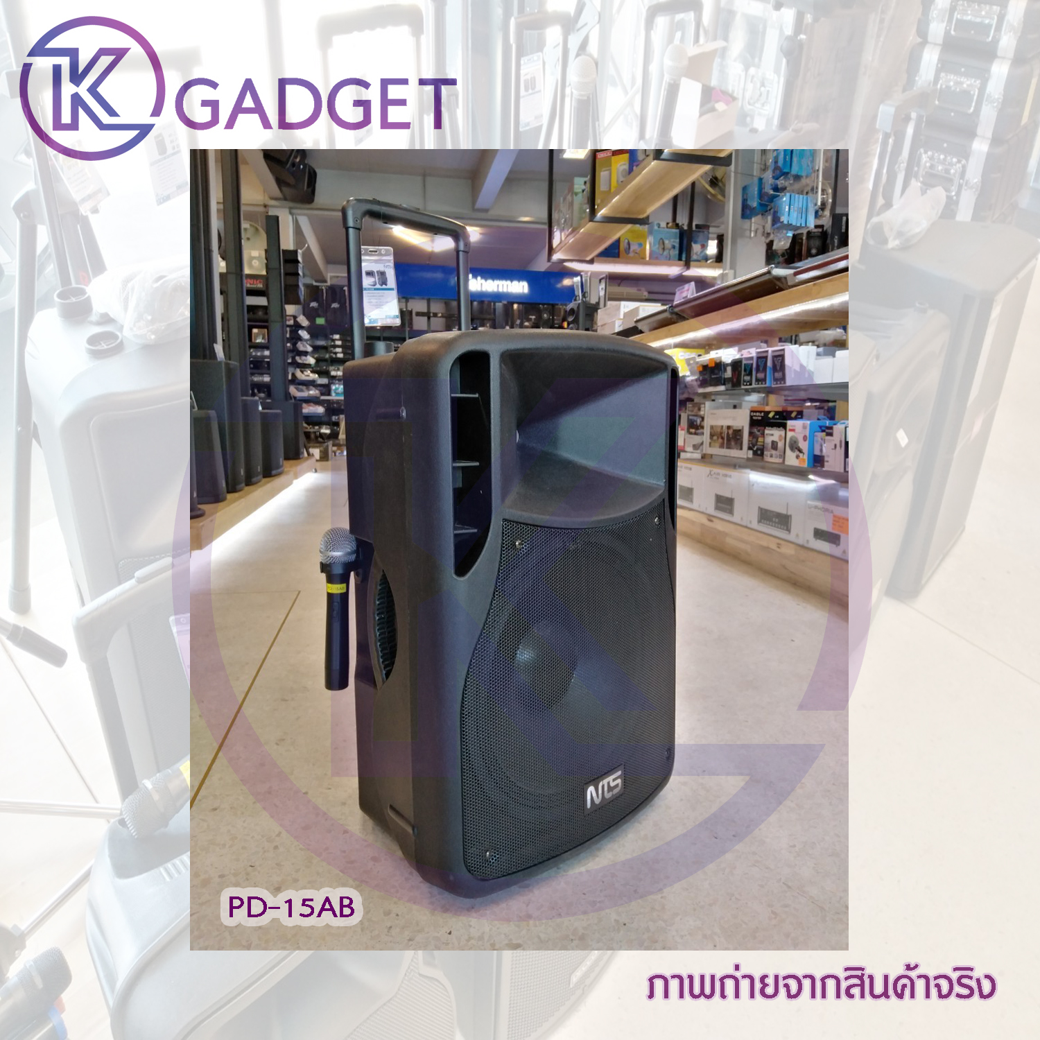 ตู้ลำโพงล้อลาก NTS PD-15AB ตู้ลำโพง15นิ้ว มีแบตเตอรี่ในตัวชาตไฟได้ สินค้ามีพร้อมส่ง | Lazada.co.th