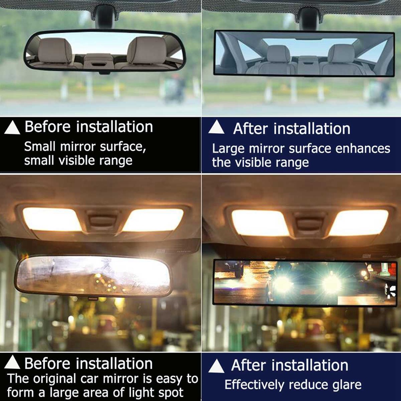 Universal Car Interior Mirror Wide Convex Anti-Glare Rearview Mirror ...