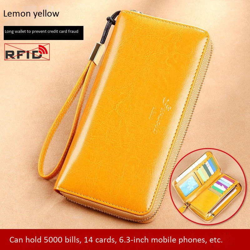 GERUOLA Wallet RFID Women Long Soft Leather Temperament All-Match Large ...