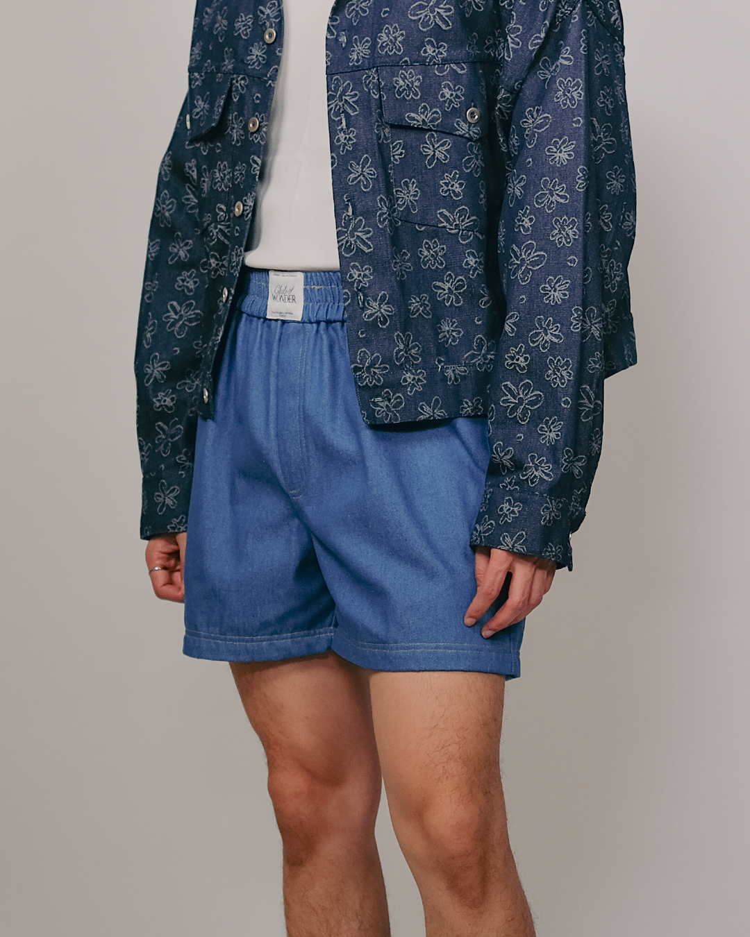 Compose. CLUB 27 Relaxed Boxer Denim Shorts in Blue กางเกงขาสั้น สไตล์ ...