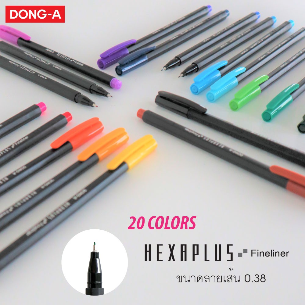 DONG-A (ดองอา) ปากกา Sign Pen หัวเข็ม ปากกาสี รหัส HEXAPLUS - Sakura ...