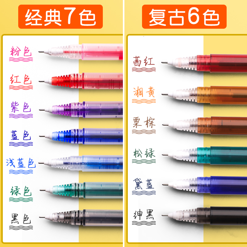 Snow White Straight-Liquid Ballpoint Pen Color Gel Pen Quick-Drying ...