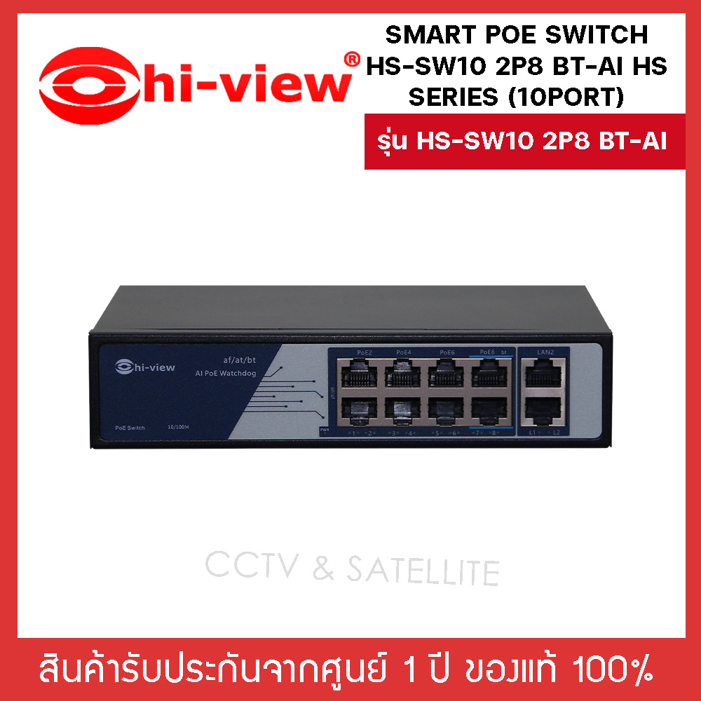Smart POE Switch HS-SW10 2P8 BT-AI HS Series (10Port) - CCTV & Satellite - ThaiPick