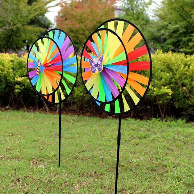 Water Double Layer Colorful Wheel Windmill Wind Spinner Kids Toys ...