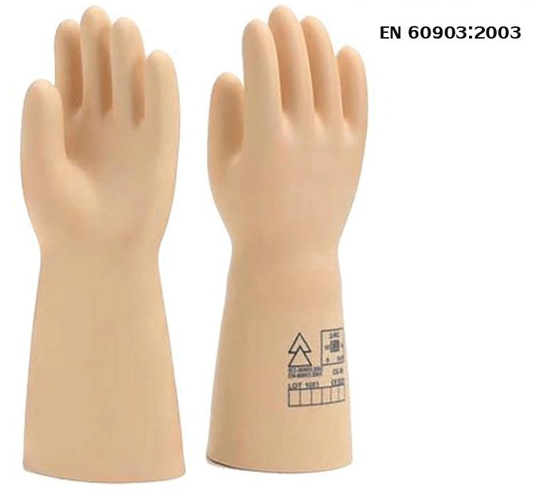 ถุงมือป้องกันไฟฟ้าแรงสูง ป้องกันไฟฟ้า 1,000 V/ Class 0/ REGELTEX ถุงมือ ...