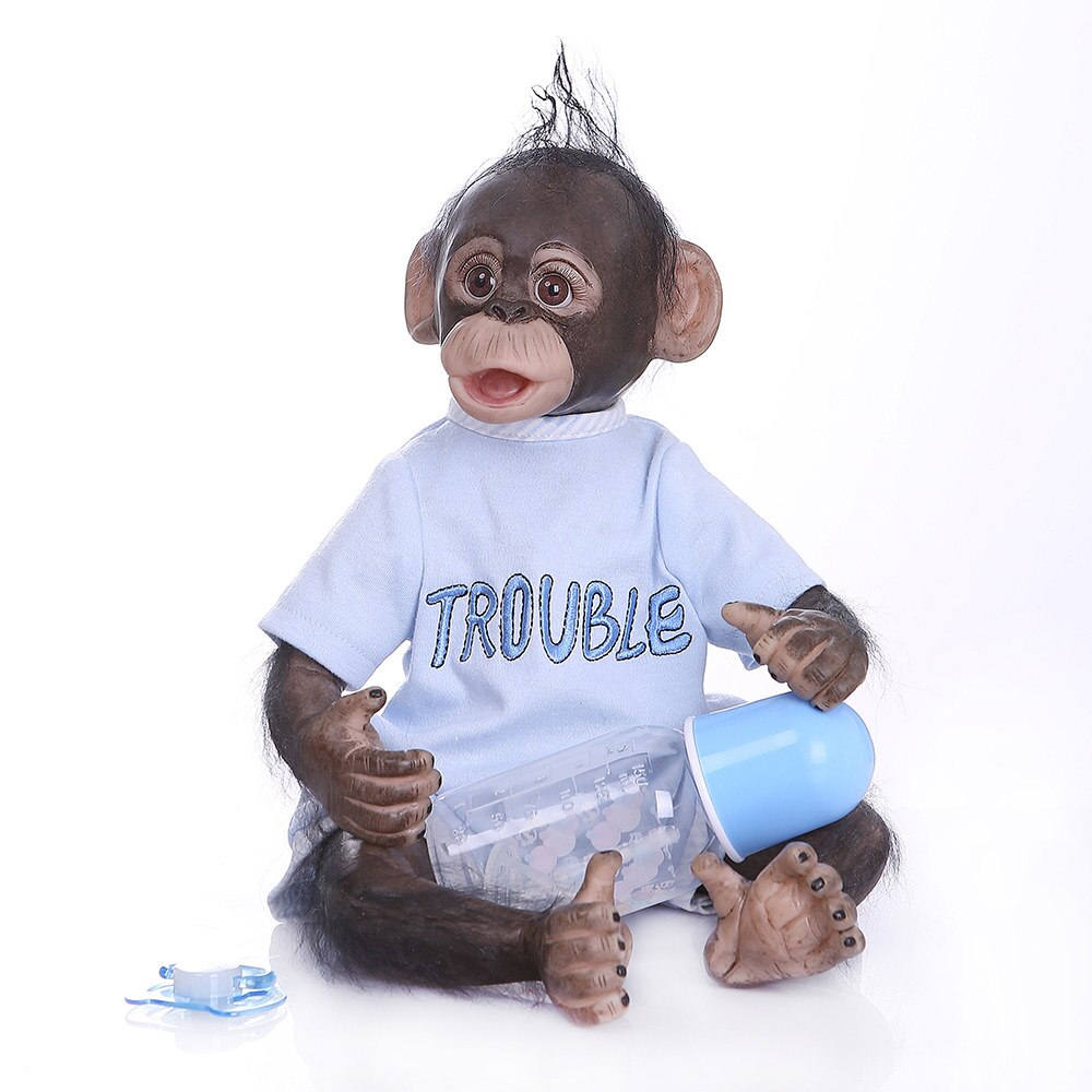 New 21Inch 52CM 100% Handmade Reborn Monkey Very Soft Silicone Vinyl ...