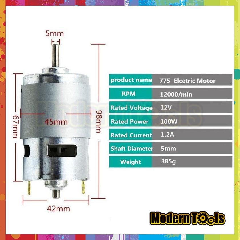 Micro DC 12V-24V 10000RPM 775 Motor Ball Bearing Large Torque High ...