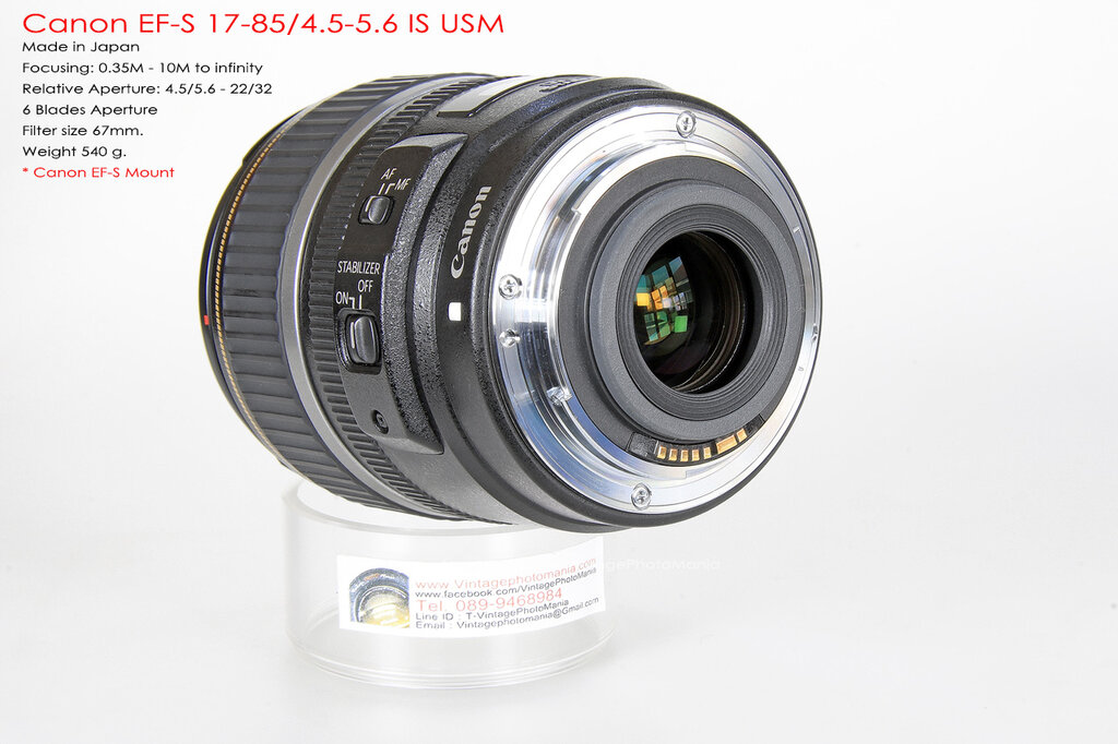 Canon EF-S 17-85/4.0-5.6 IS USM * Canon EF-S Mount - VintagePhotoMania ...