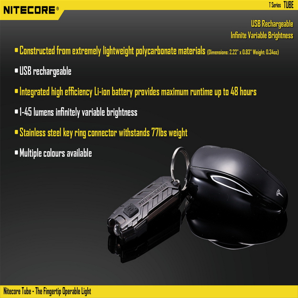 NITECORE Flashlight Tube v2.0Portable Light Weight USB Rechargeable EDC ...