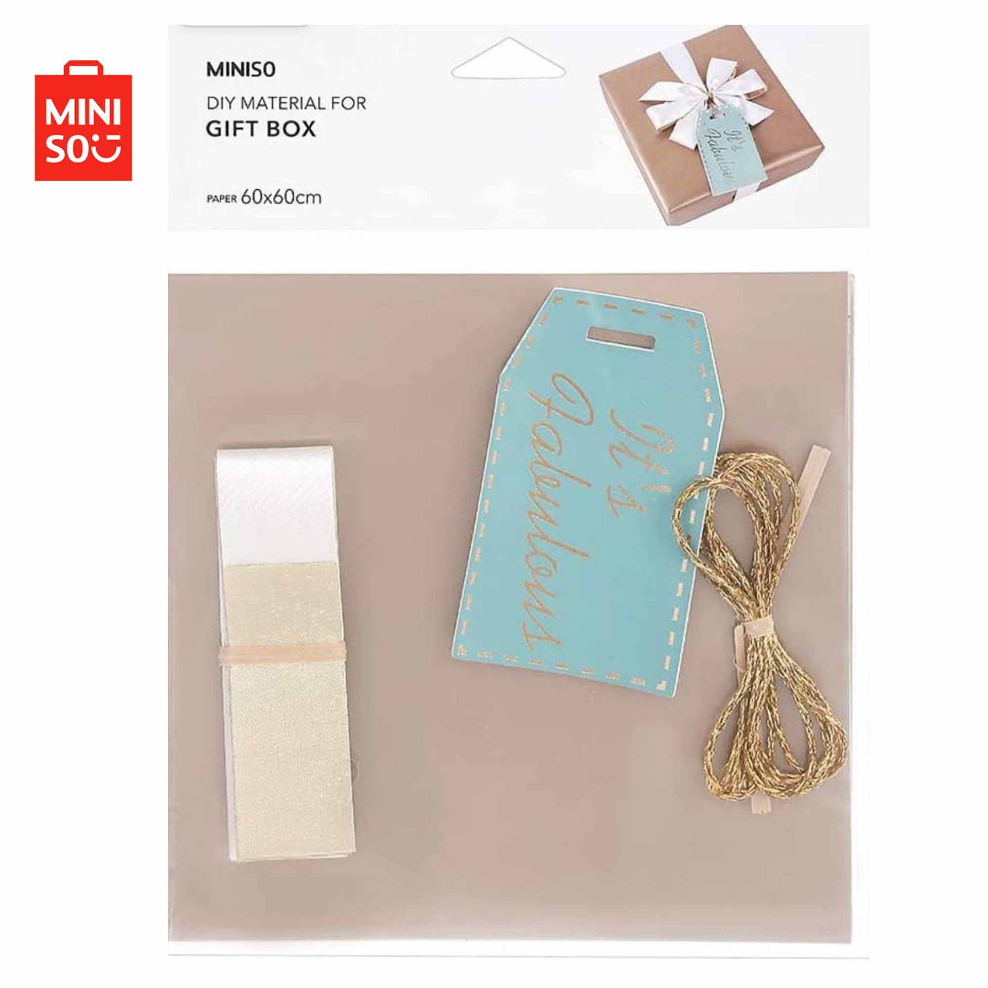 (Gold) MINISO DIY Material for Gift Box Gold color : กระดาษห่อของขวัญสี ...
