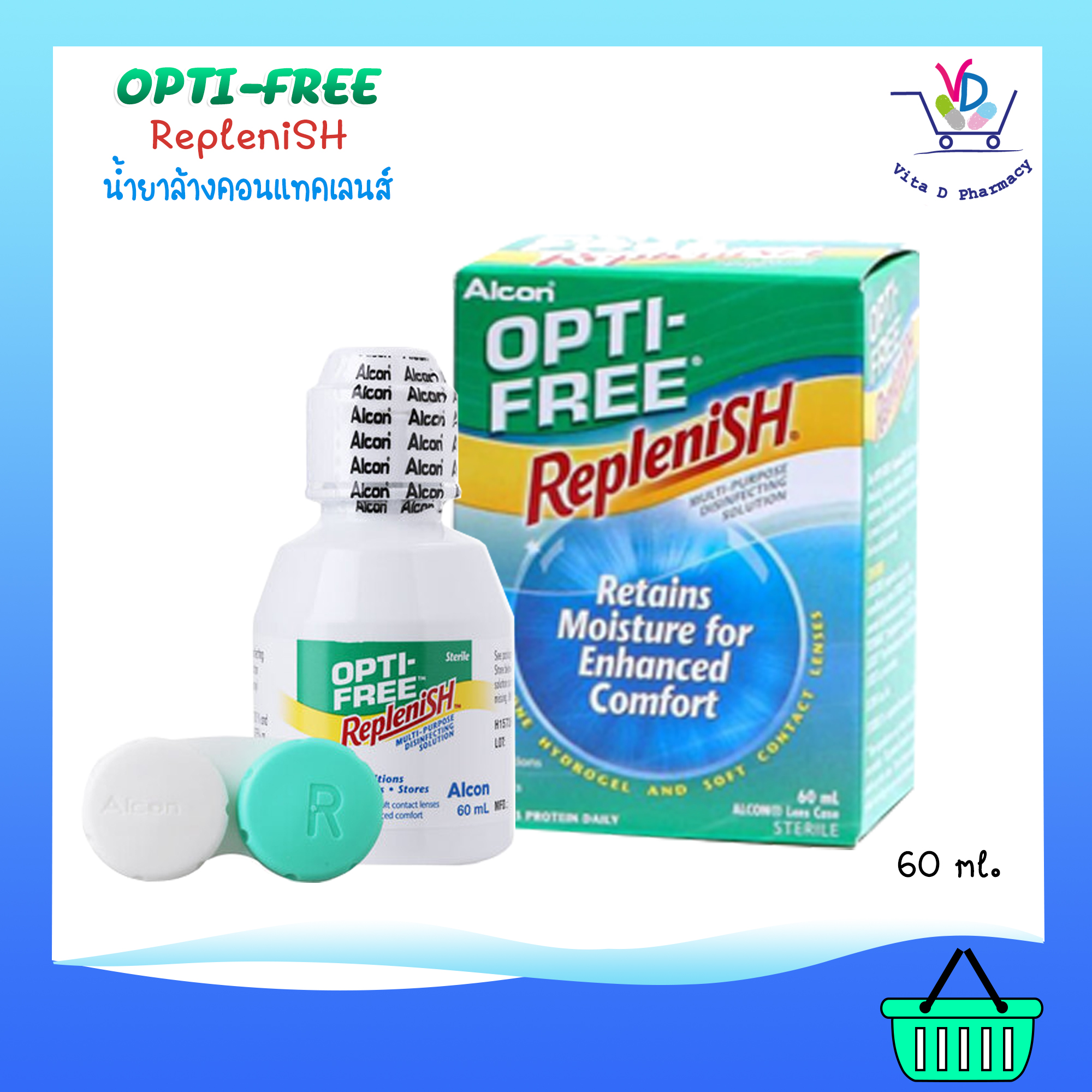OPTI-FREE Replenish ออพติ-ฟรี รีเพลนิช น้ำยาล้างคอนแทคเลนส์ - Vita D ...