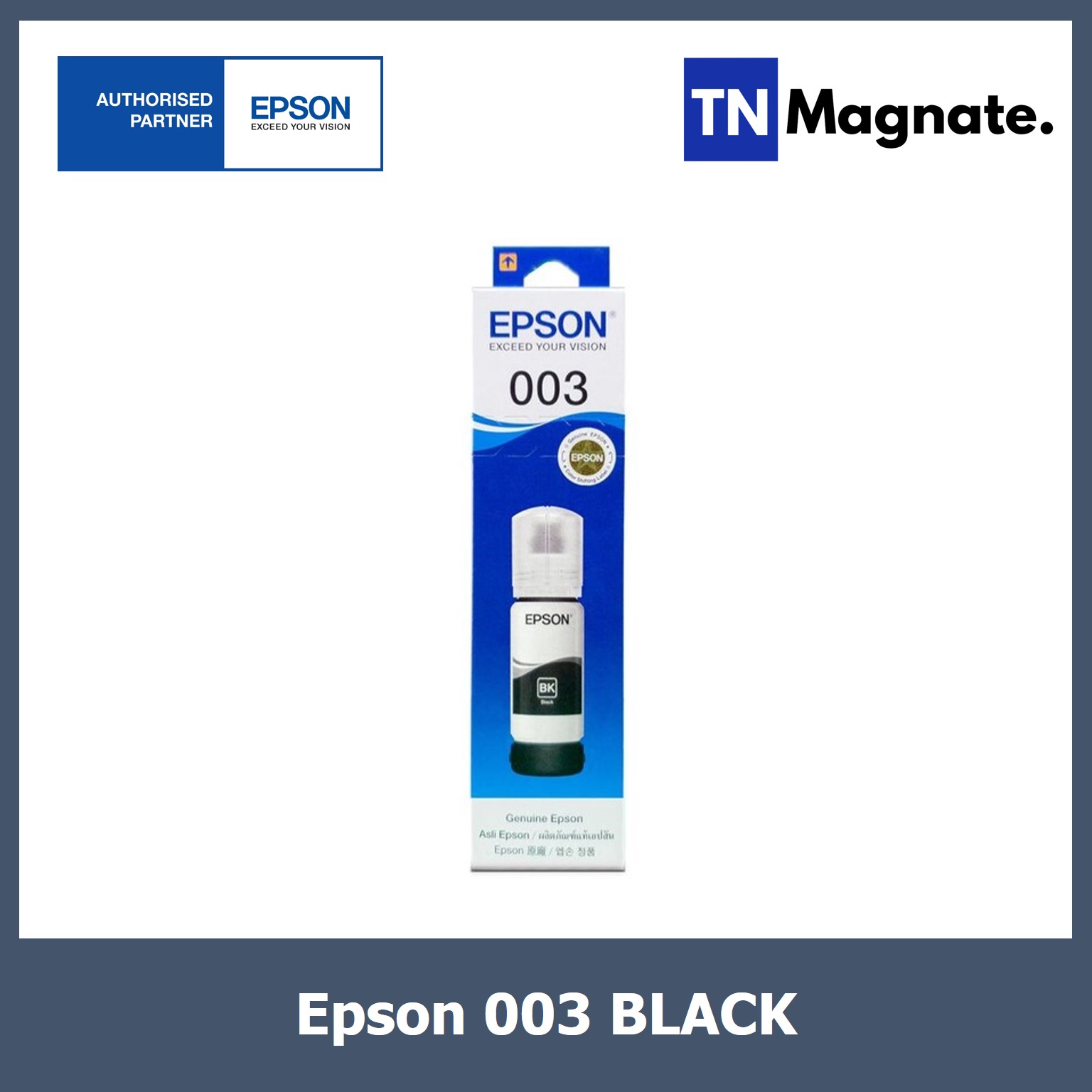 หมึกพิมพ์ชนิดเติมของแท้ Epson 003 [T00V100] Ink Bottle BLACK | Lazada.co.th
