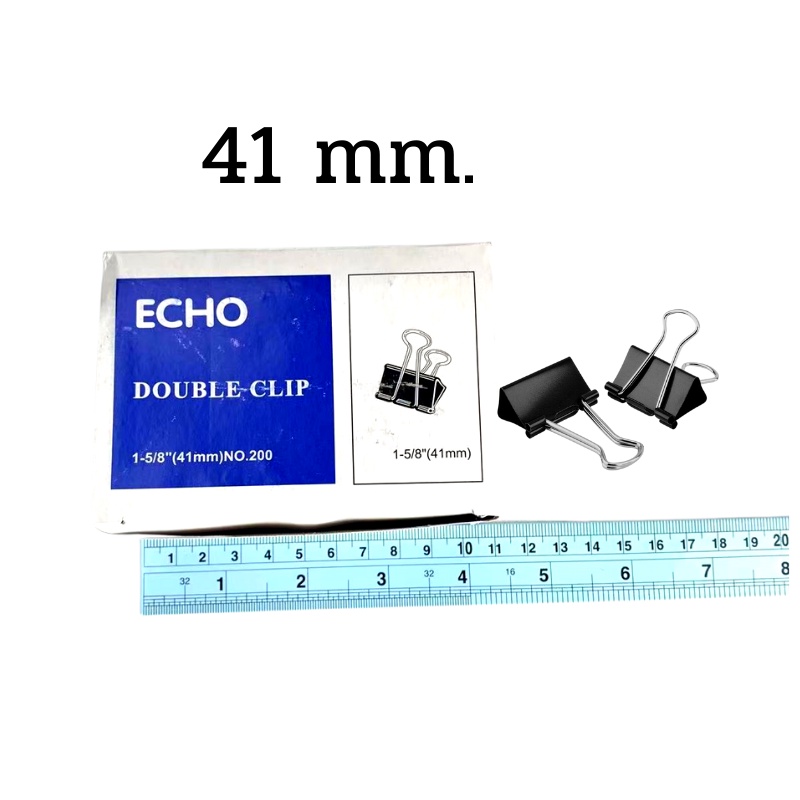 ECHO DOUBLE CLIP คลิปหนีบกระดาษ 12ตัว/กล่อง มีหลายขนาด จำนวน 1กล่อง ...