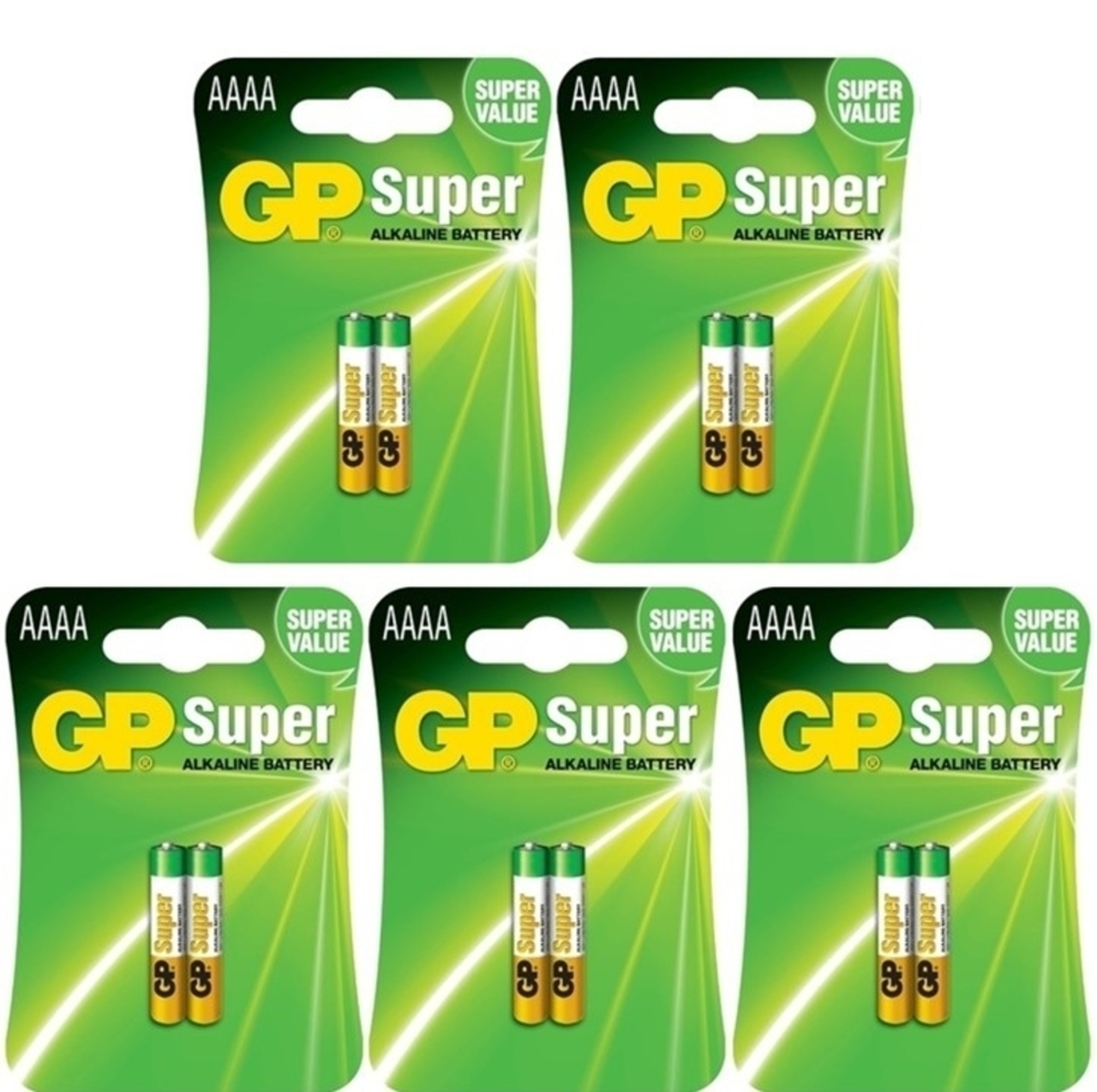 Pack2 x 5 packs = 10 ก้อน GP Super Alkaline Battery AAAA,4A,LR8D425,E96 ...