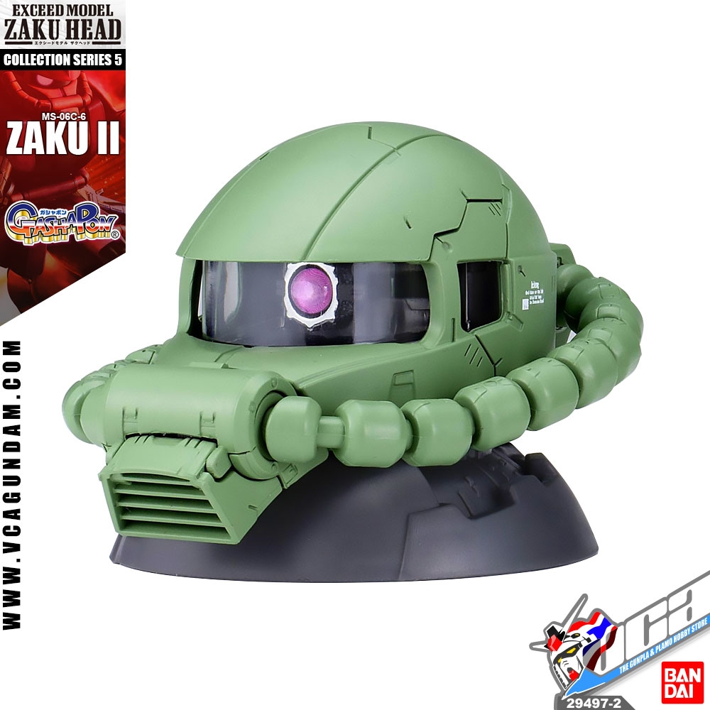 BANDAI GASHAPON EXCEED MODEL ZAKU HEAD 5 MS-06C-6 ZAKU II โมเดล หัวซาคุ ...