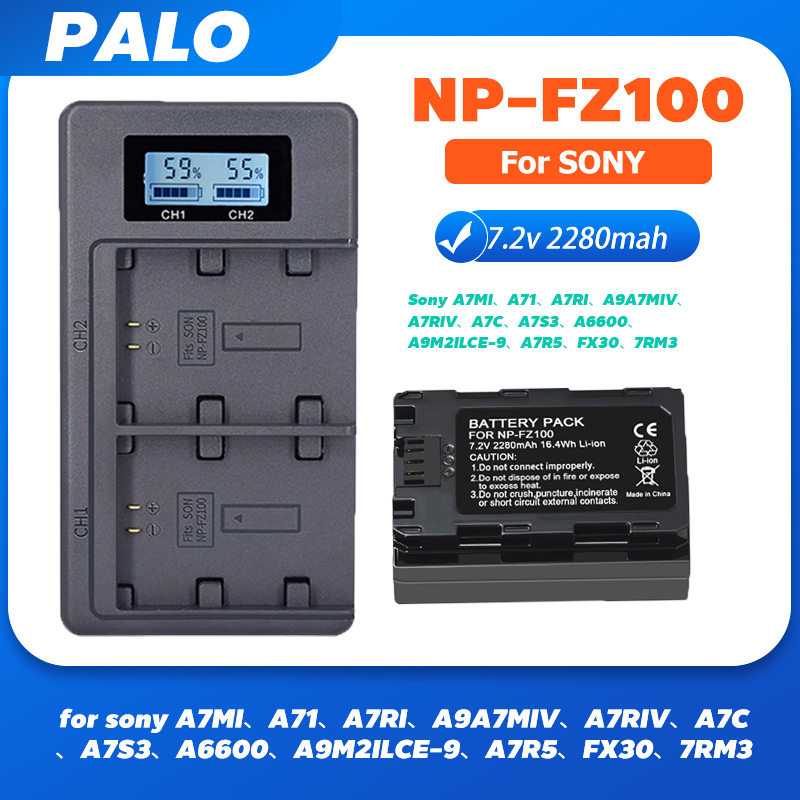 PALO NP-FZ100 FZ100 NP-FZ 100 แบตเตอรี่เสริม Dual SIM 27133 กล้อง Sony A6600 A7III A7IV A9 MVP ...