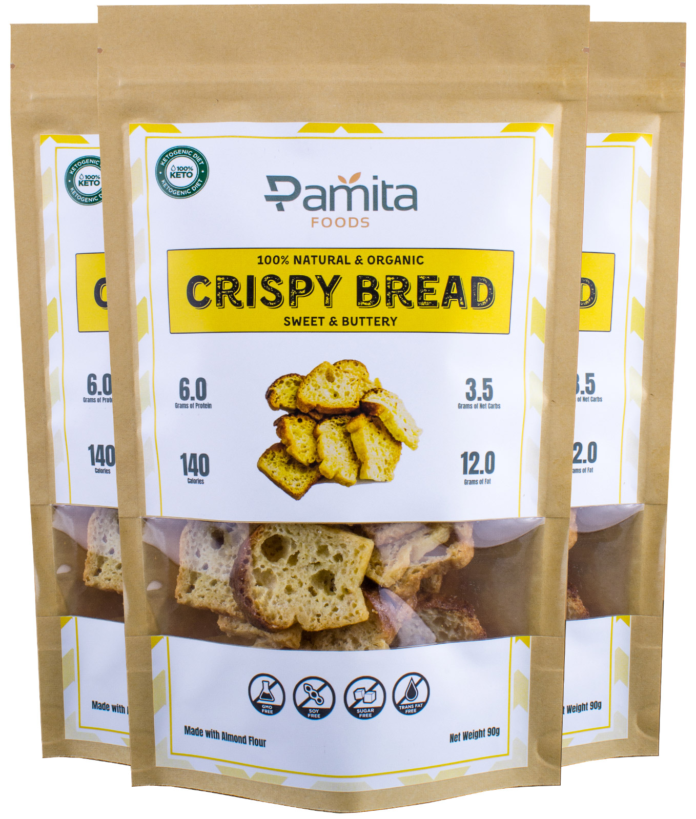 Pamita Foods- คีโต ขนมปังกรอบ ขนมปัง ทำจากแป้งอัลมอนด์ ไม่มีน้ำตาล คีโต ...