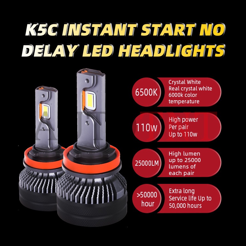 K5C 110W H7 H4 หลอดไฟ Led ไฟหน้ารถยนต์ H11 Hb3 9005 Hb4 9006 9012 ...
