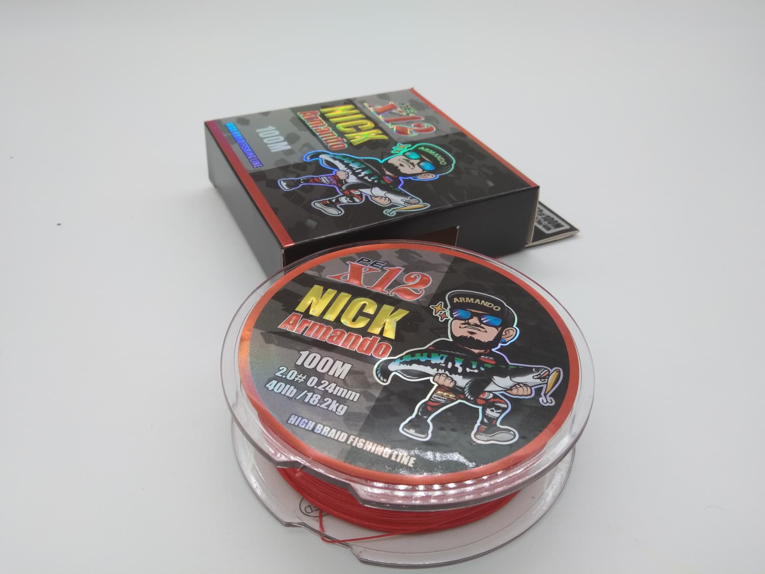 ส่งเร็ว สาย PE NICK Armando PE X12 สีแดง 100M มีเบอร์ PE2.0/PE3.0 สายพีอี เอ็นตกปลา สายเอ็น ตก ...