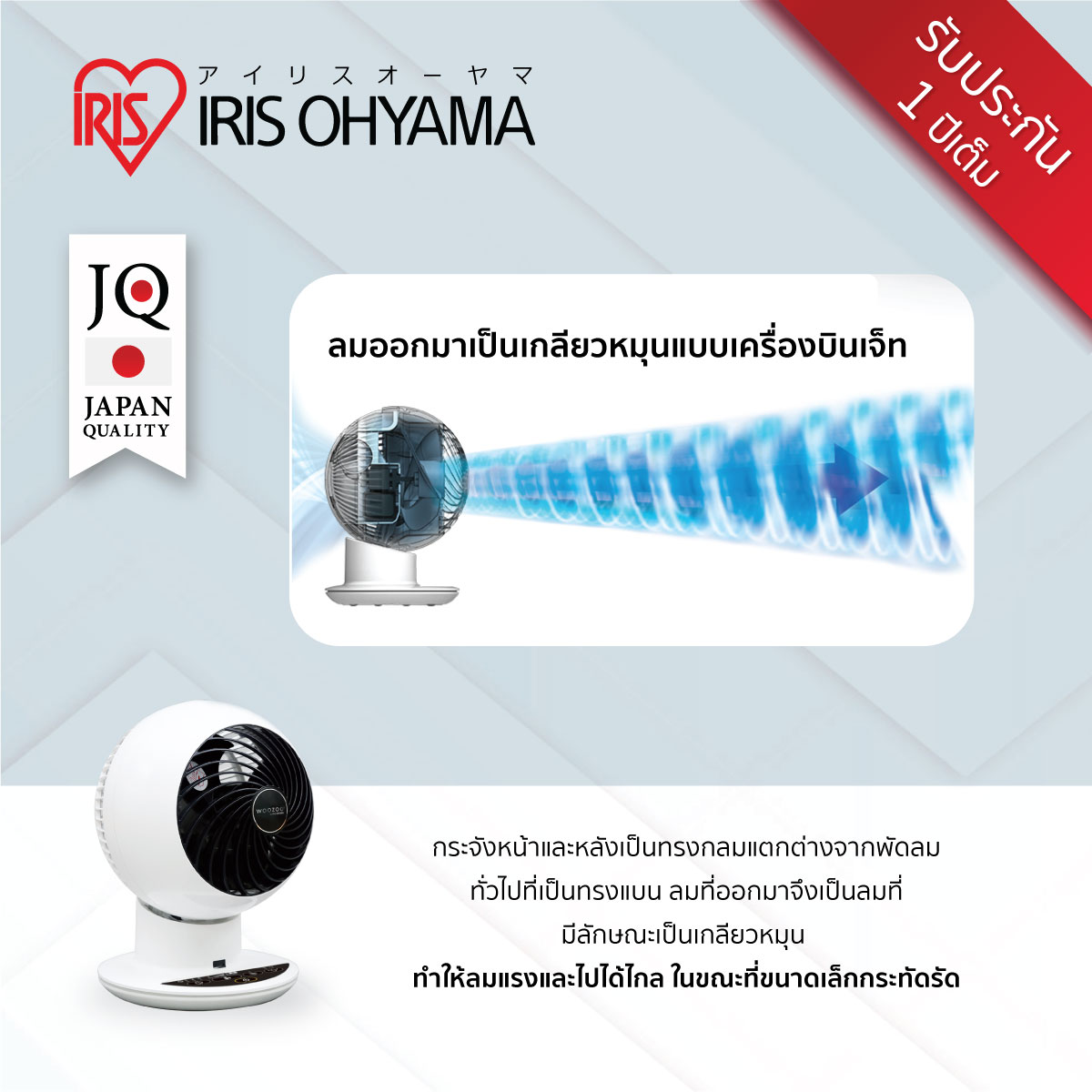 พัดลมหมุนเวียนอากาศ พัดลมตั้งโต๊ะ ไอริส โอยามะ IRIS OHYAMA WOOZOO รุ่น PCF-SC15T - IRIS Home ...
