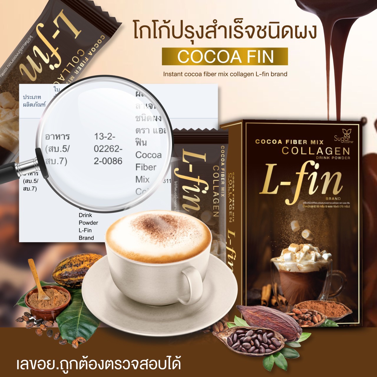 Lfin โกโก้ สูตรเข้มข้น โกโก้ลดน้ำหนัก ตัวจริง ลงไว กล่องเดียวก็เห็นผล 1 ...
