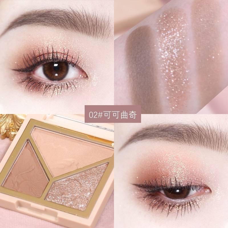 8118(ใหม่/แท้) อายแชโดว์ทาตา 3 สี เนื้อใยไหม เนื้อแมท กลิตเตอร์ hojo ...