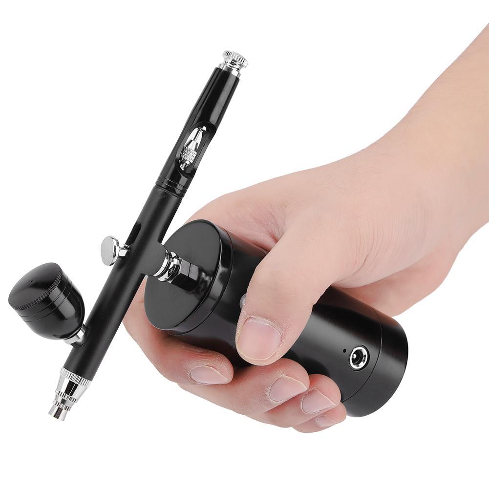 Mobile Airbrush แบบพกพา 0.3mm Black Mini Air Compressor Spray Airbrush ...