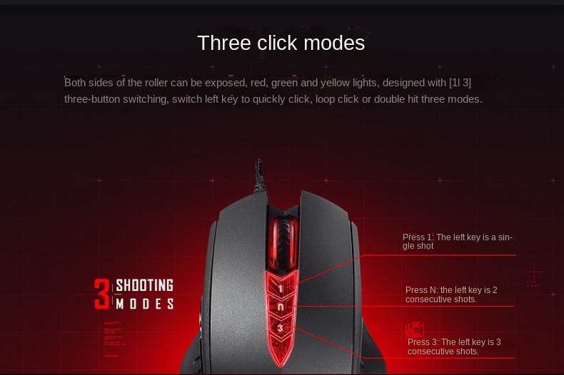 เมาส์เล่นเกมแบบใช้สาย ยอดสันติภาพCF Minecraft drag click mouse gaming ...
