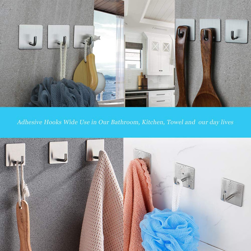 Self Adhesive Hooks, Removable Wall Hooks, Sticky Hangers, Heavy Duty ...