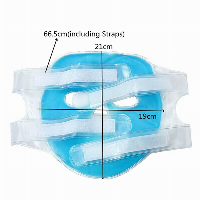 1PC Cold Gel Face Mask Ice Compress Blue Full Face Cooling Mask Fatigue ...