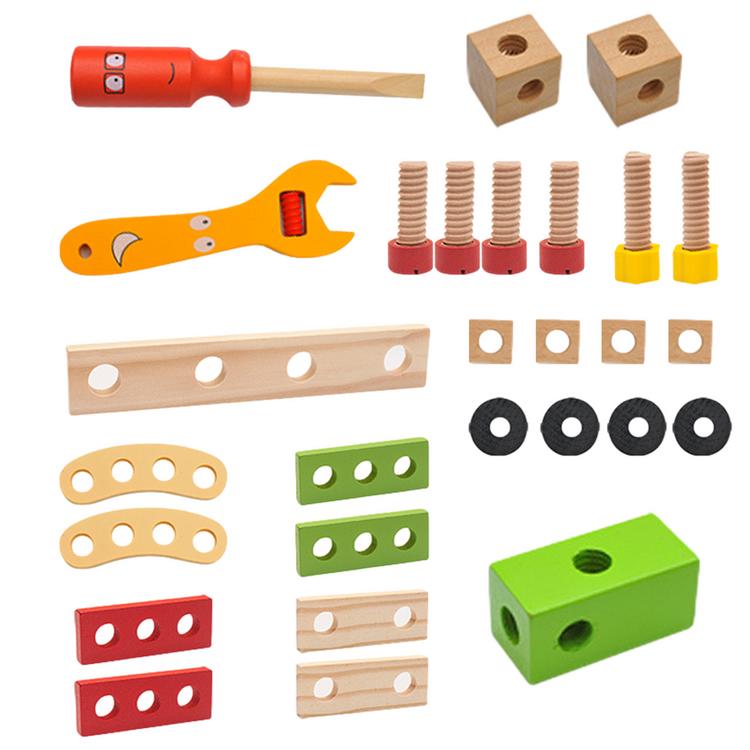 Screw Block Toy Toy Building Set for Toddlers Wooden Nuts Set Building ...