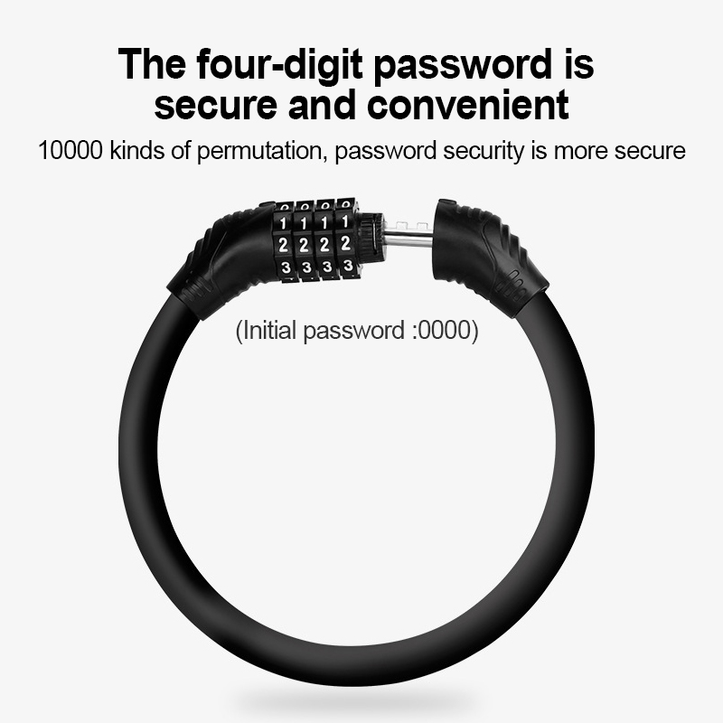 สายล็อคจักรยาน สายล็อคอเนกประสงค์ สายล็อครหัส4ตัว Four-digit code lock ...