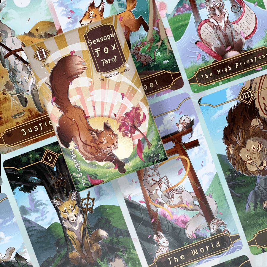 Seasonal Fox Tarot DAY Edition ไพ่จิ้งจอก ไพ่ทาโรต์ 78ใบ ไพ่ทาโร่ แท้ ...