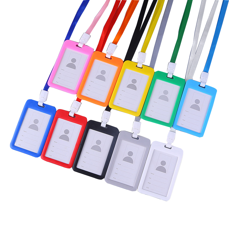 Plastic Work Card with Lanyard Holder ID Work Card Bus Card Holder Bags ...