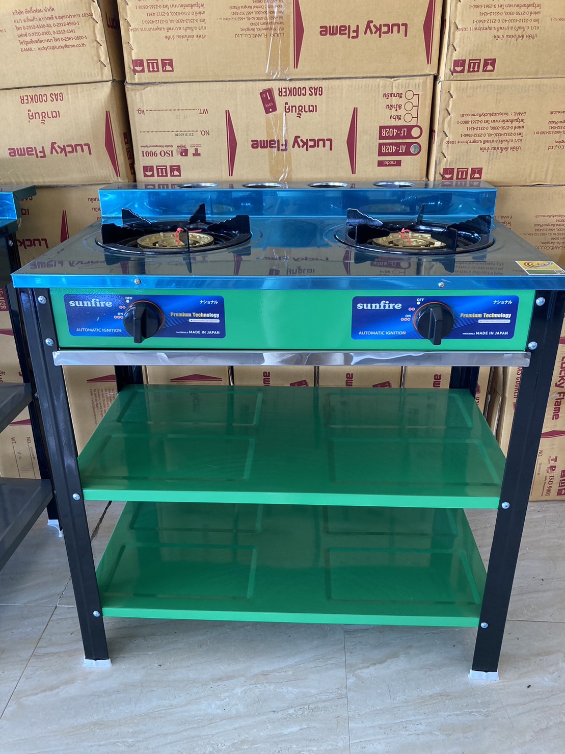 Sunfire รุ่น GS-60Bm เตาชั้น 2 หัวเตา ไฟแรง หัวเตาทองเหลือง หน้าเตาสเตนเลส ข้างๆสี ผลิตในไทย ...