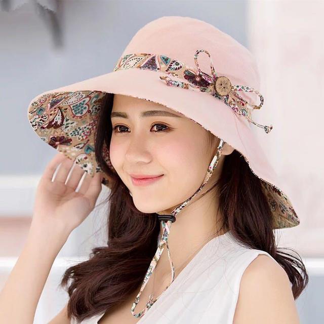 2018 New Brand Women Sun hat Summer Hat Folding Sunscreen Anti-uv big ...