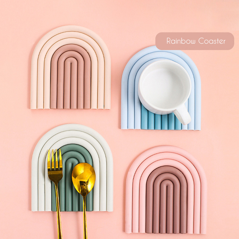 【cw】Heat Insulated Pad Cup Mat Anti Slip Placemat Silicone Removable ...