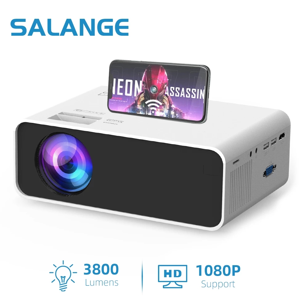 Salange W80 2021--มินิโปรเจคเตอร์ รุ่นใหม่ Projector High Def โปรเจ็คเตอร์ไซต์มินิแบบพกพา 4K HD ...