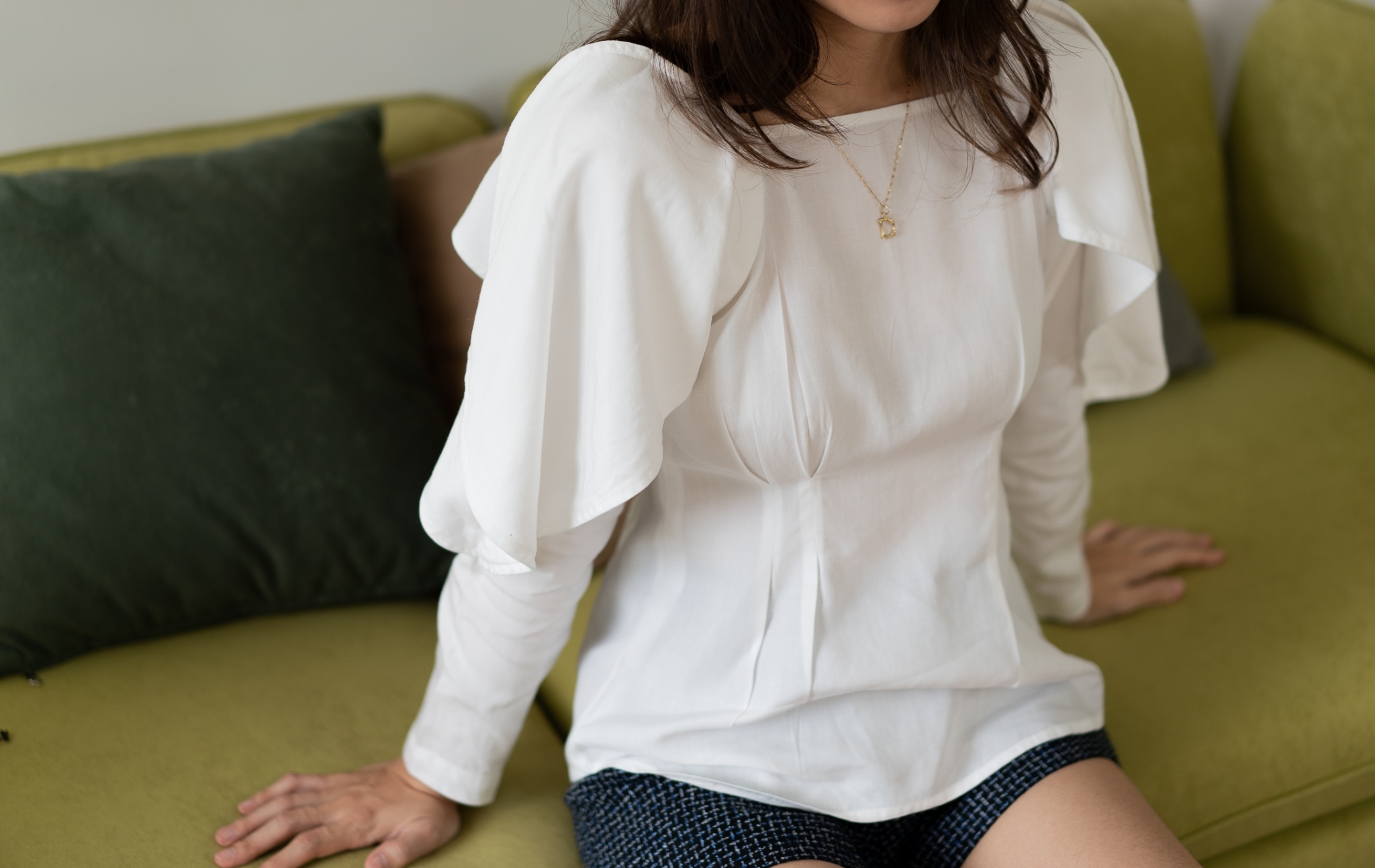 (Highly Recommended) Mist of rain - Taylor Linen Blouse - White - Mist ...
