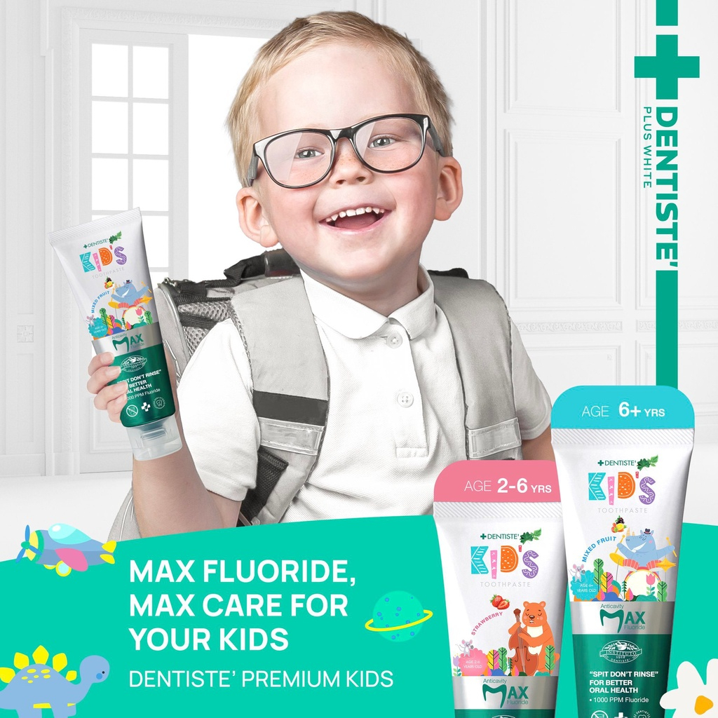 (แพ็ค 3) Dentiste Kids Toothpaste Mixed Fruit Flavor (Max-Dry Brushing ...