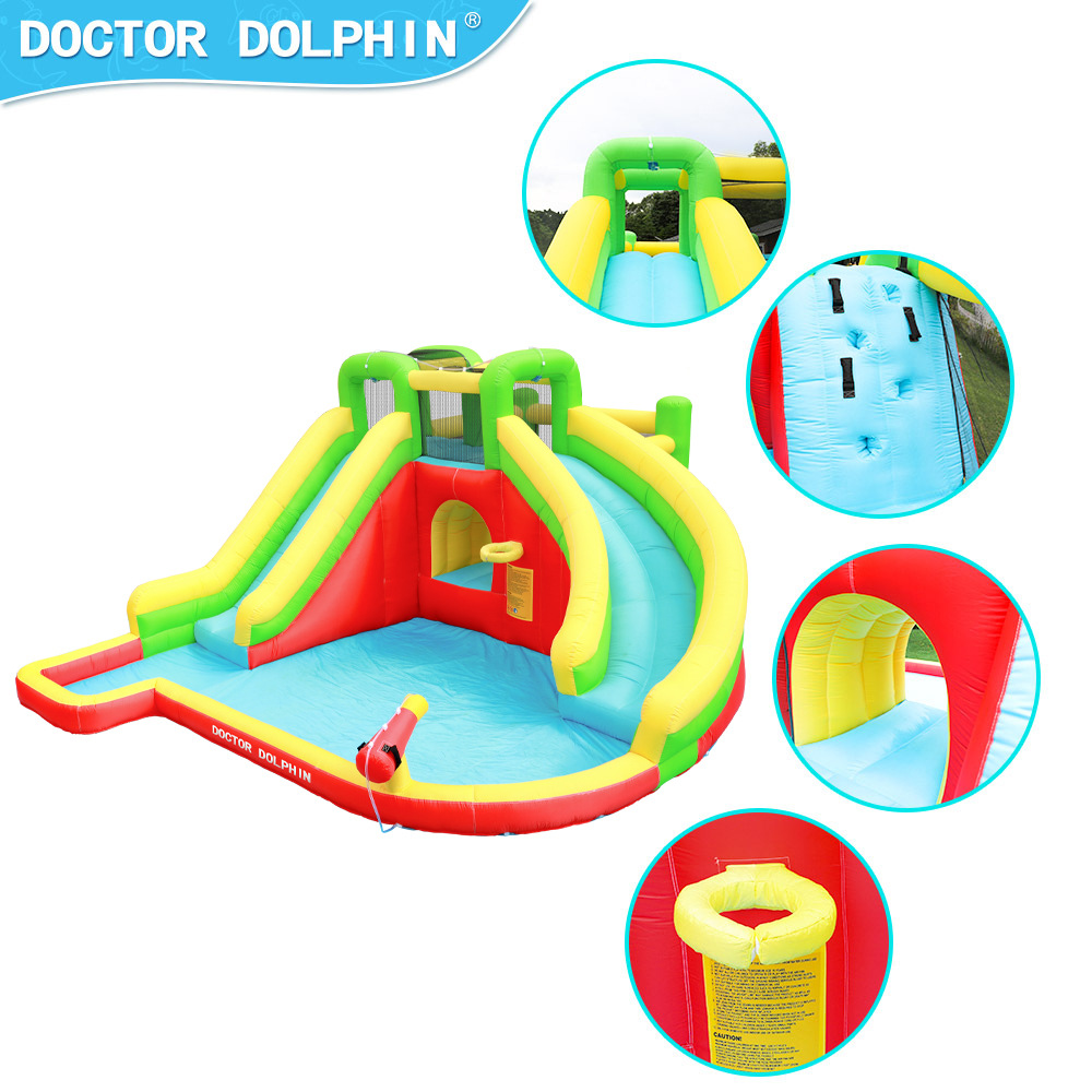 Doctor Dolphin Inflatable slide castle outdoor swimming pool water park ...
