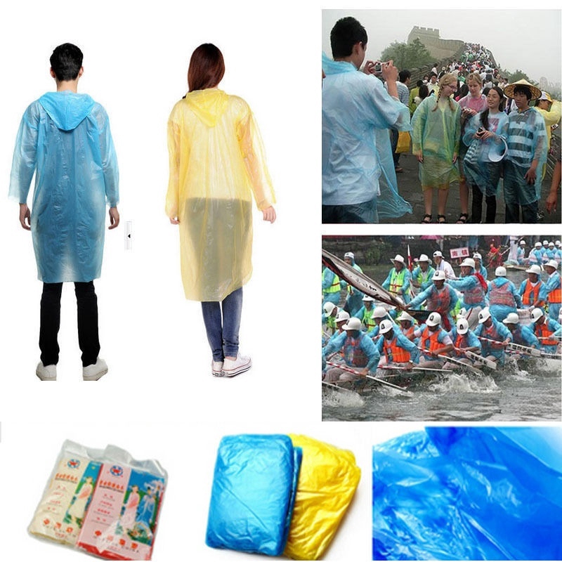 1 Pcs Emergency Waterproof Raincoat Poncho Outdoor Cycling Rafting ...