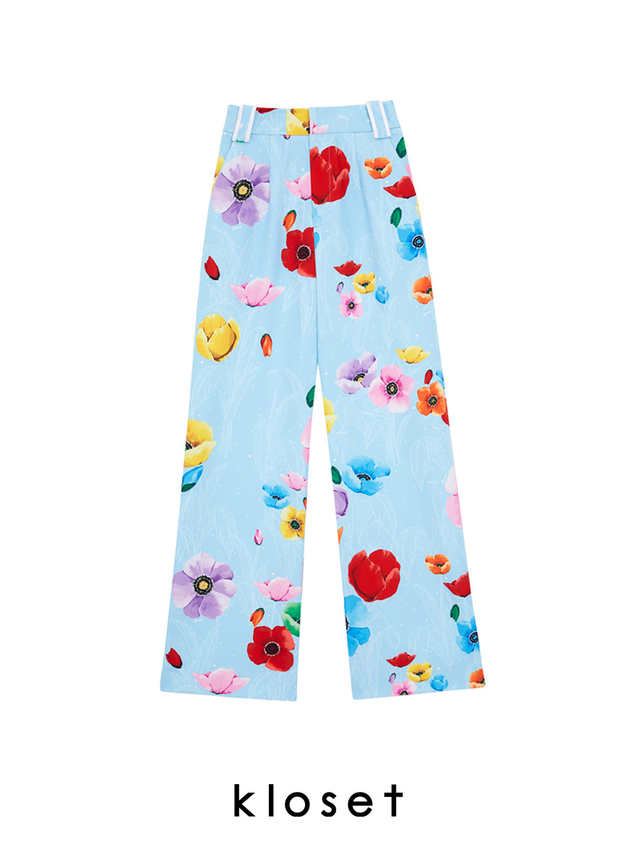 KLOSET Jacquard Print The Pope Wide Leg Pants (PS22-P006) กางเกงขายาว ...