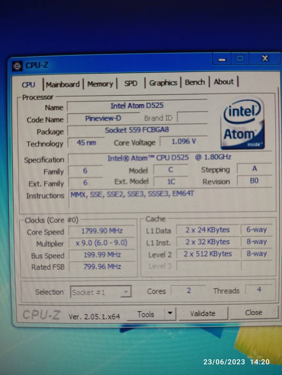 Intel Desktop Board ATOM D525MW 2C4T DDR3 2G มีการ์ดไวไฟ - DOCNUU - ThaiPick