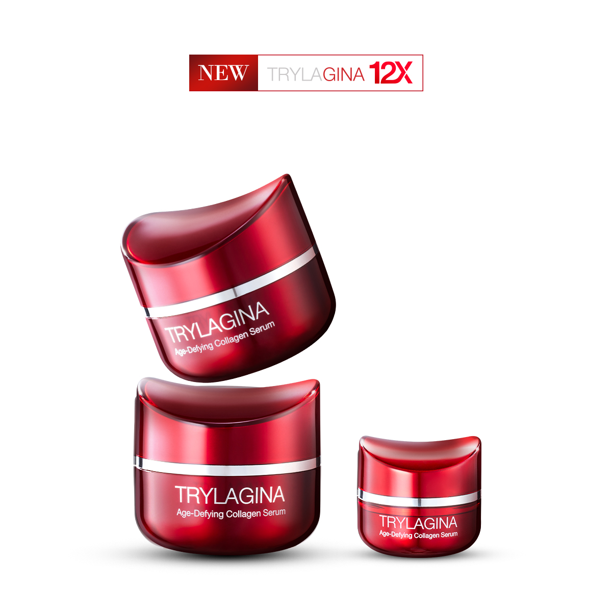 Trylagina 12X Collagen ไตรลาจิน่า คอลลาเจน 12X เซรั่มคืนความอ่อนเยาว์ครบ 5 มิติ 2 กระปุก ฟรี ...