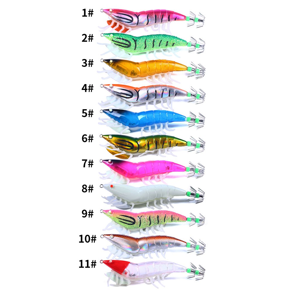 HENGJIA 1PC 3D HARD SHRIMP Luminous lure 120mm 22.9g for fishing squid jigs Baits squid Boxed ...